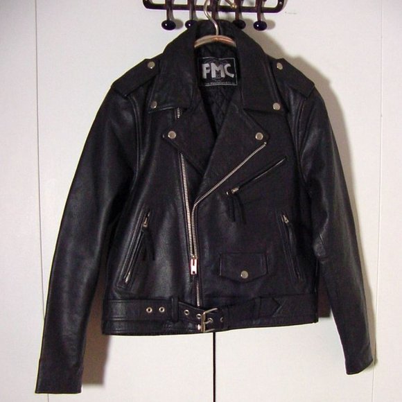Fmc | Jackets & Coats | Fmc Motorcycle Black Leather Jacket Sz L | Poshmark